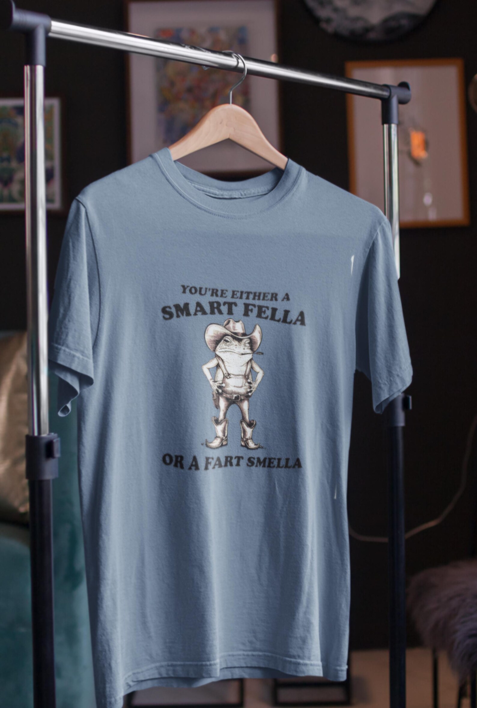 Funny Cowboy Frog Shirt, Smart Fella Fart Smella Tee, Western Humor T ...