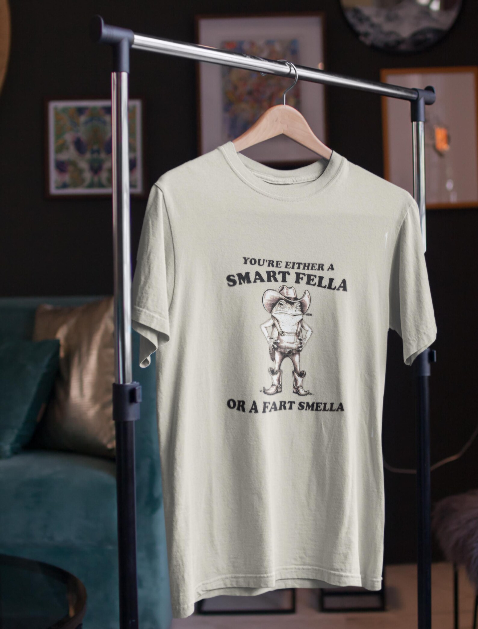 Funny Cowboy Frog Shirt, Smart Fella Fart Smella Tee, Western Humor T ...