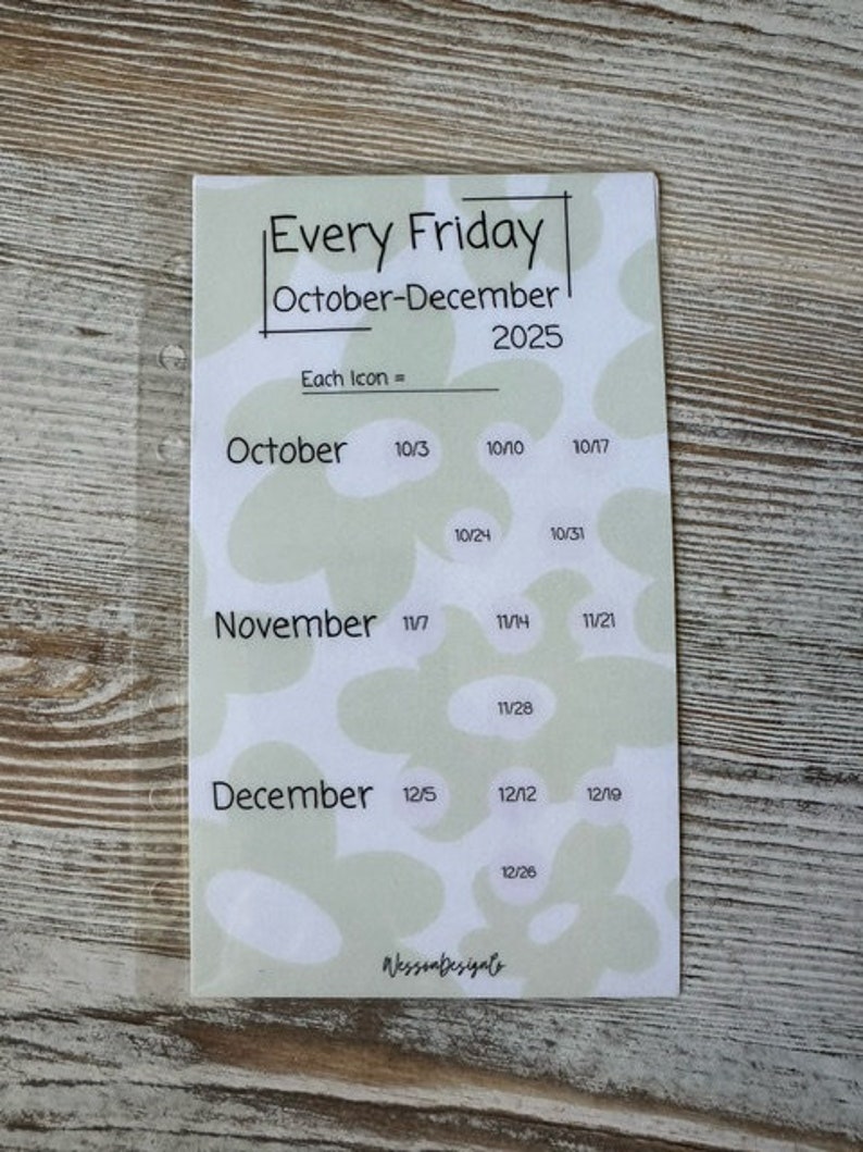 A6 Every Friday Yearly Saving Challenge - Etsy