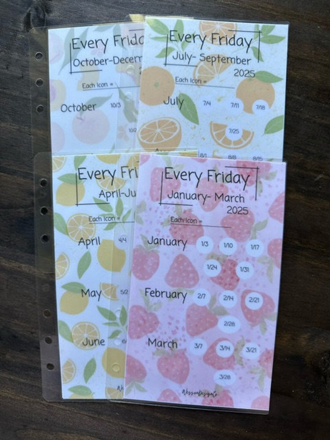 A6 2025 Every Friday Fruit Themed Saving Challenge Envelopes - Etsy