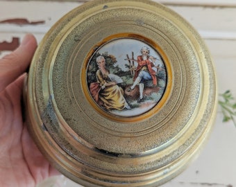 Vintage Musical Powder Box - Etsy