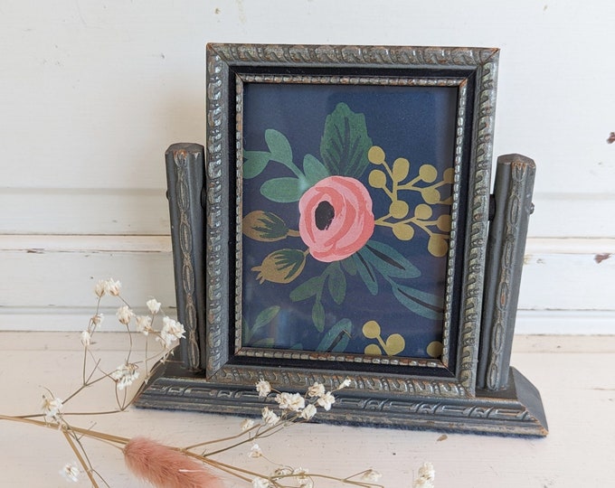 Small Art Deco Swivel Picture Frame With Stand | 4x5 Wooden Frame With ...