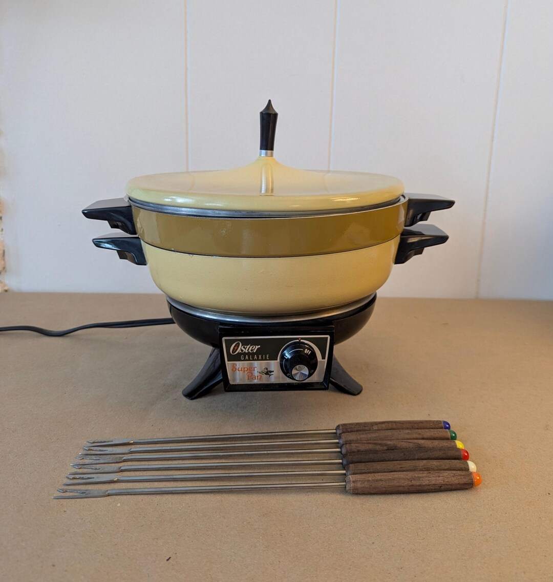 Vintage Fondue Pot 1970s Oster Galaxie Super Pan Electric Fondue Set ...