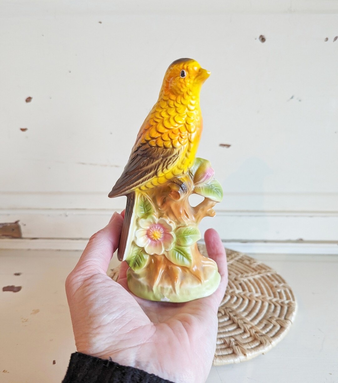 Vintage Yellow Bird Figurine Japan Bird Statue - Etsy