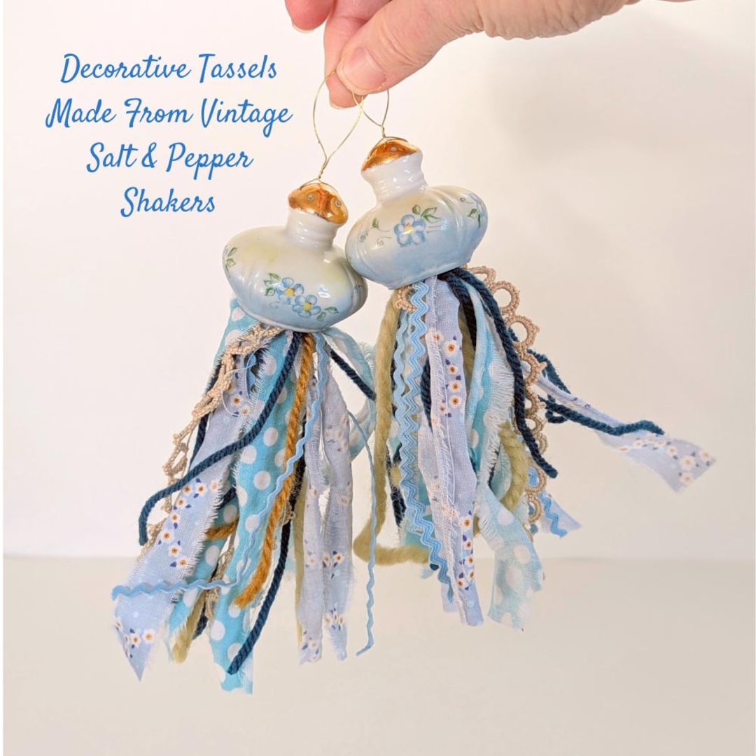 Handmade Salt and Pepper Shaker Tassels Repurposed Decor for Kitchen - Etsy