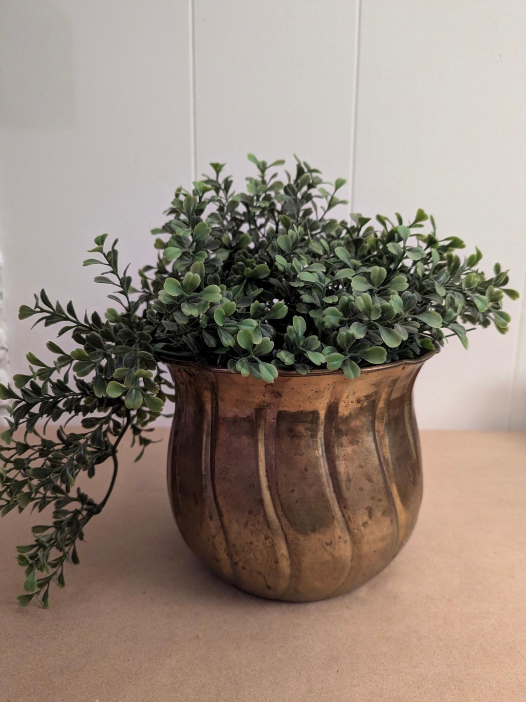 Vintage Brass Planter Boho Style Home Decor Indoor Plant Holder Solid ...