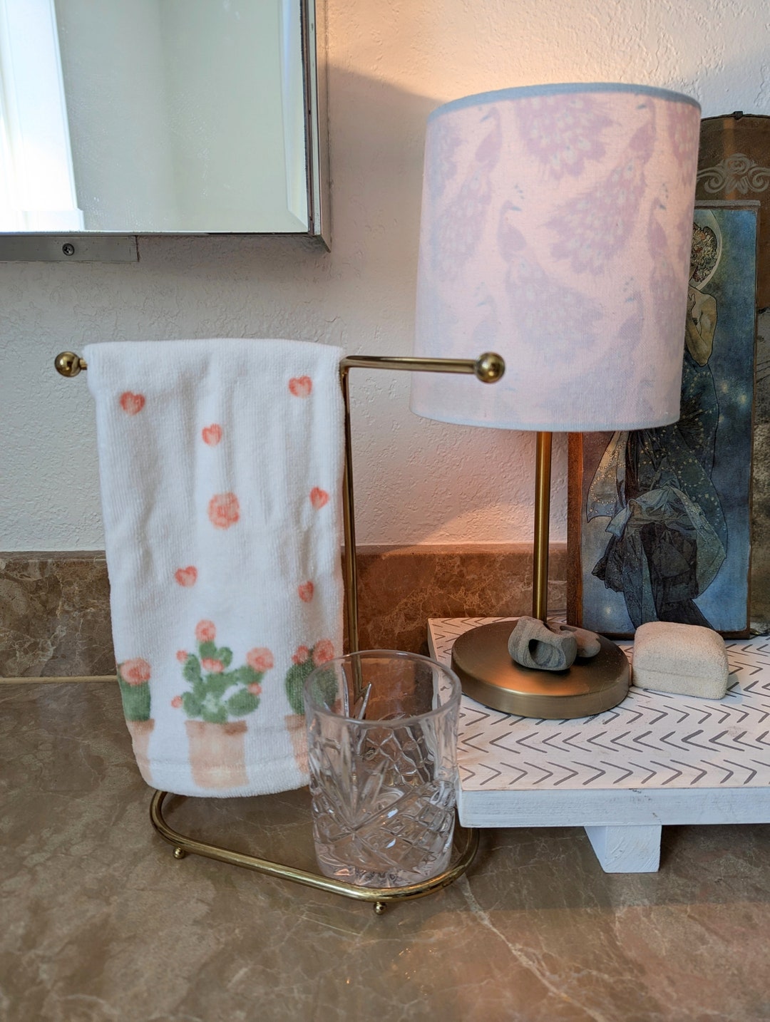 Vintage MCM Gold Metal Countertop Towel Rack Mid-century Hand Towel ...