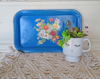 Floral Metal Tray - Etsy
