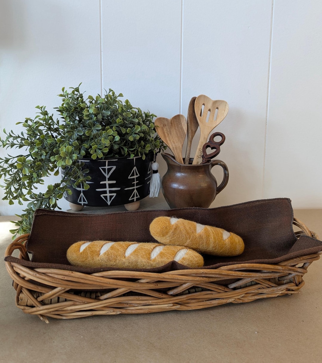 Vintage Bread Basket for Serving Baguettes & French Bread Traditional ...