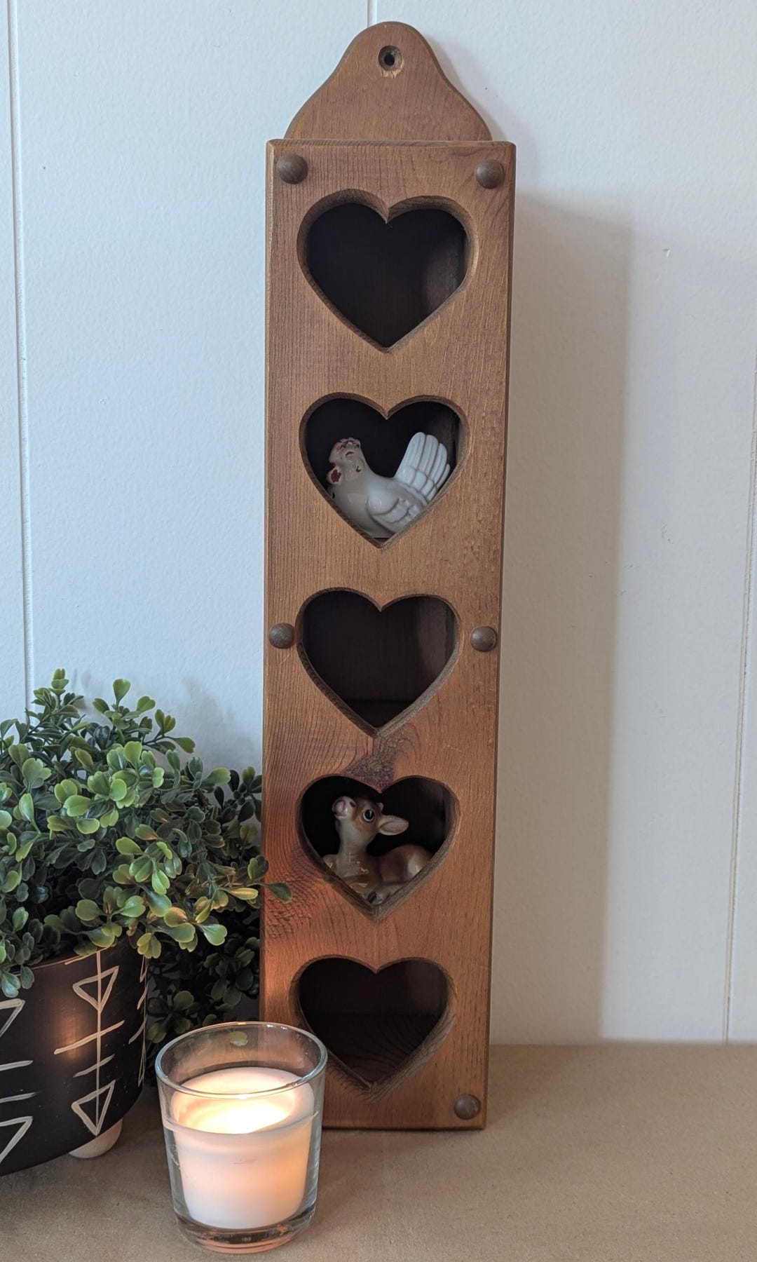 Vintage Curio Shelf Small Wall Hanging Shelves Cottagecore Wood Decor ...