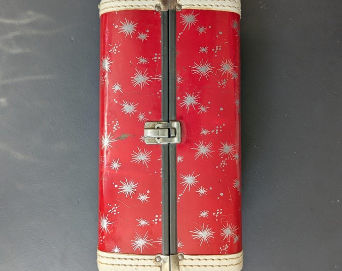 Vintage Doll Wardrobe Trunk Carrying Case Red and White Doll Furniture ...