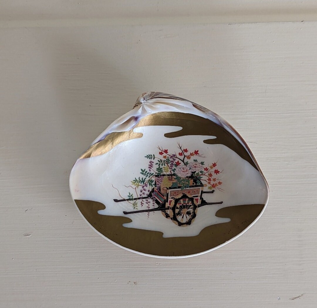 Vintage Kai-awase Game Shell Hand-painted Japanese Clam Shell - Etsy