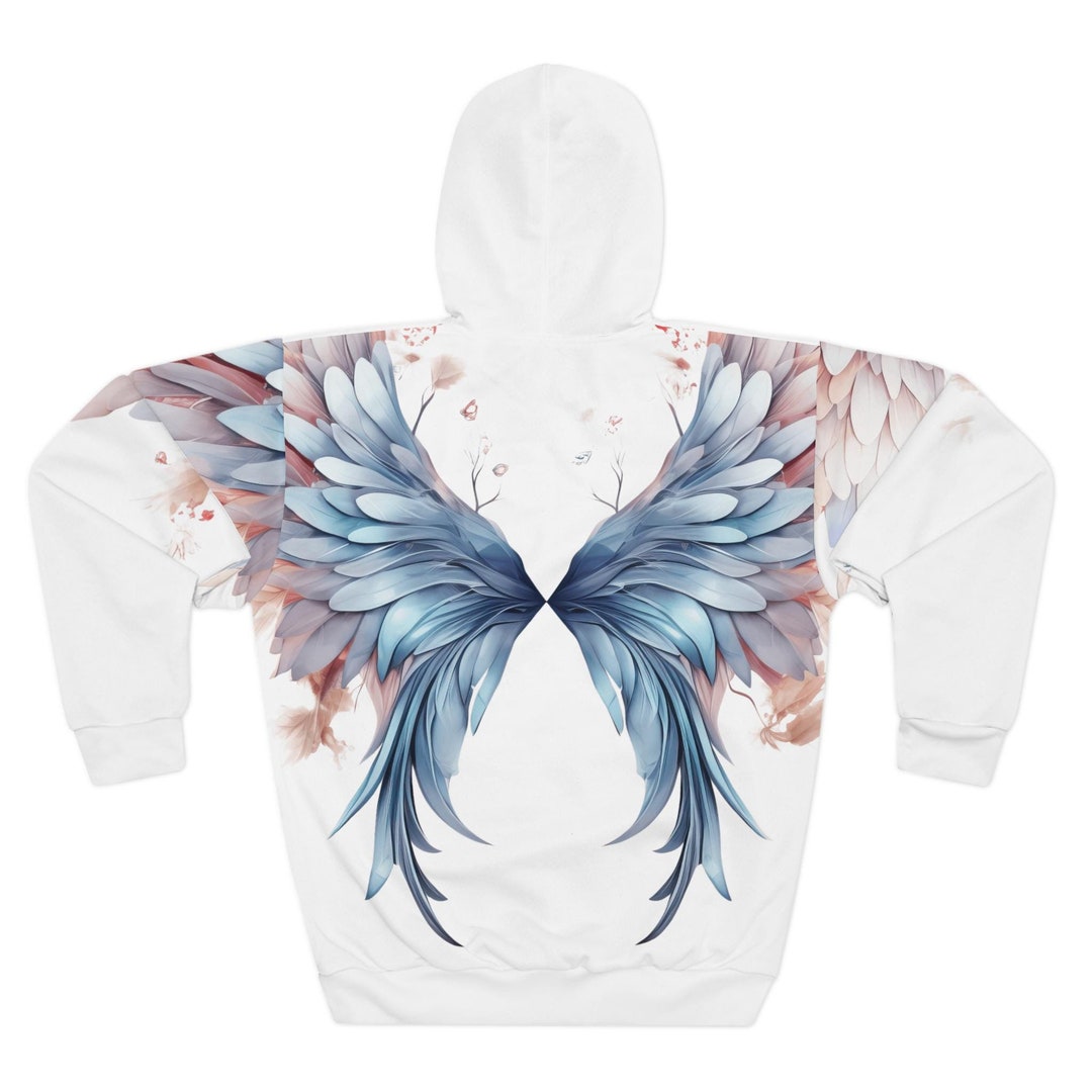 Multi Color Angel Wings Unisex Pullover Hoodie, Beautiful Wing Design ...
