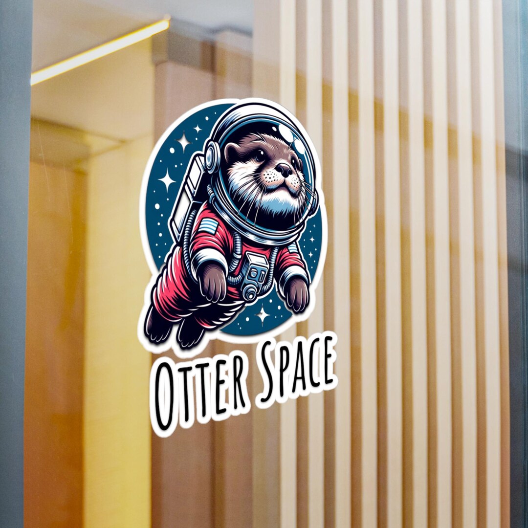 Otter Vinyl Decal, Adorable Otter in Space Suit, Funny Decal, Otter ...