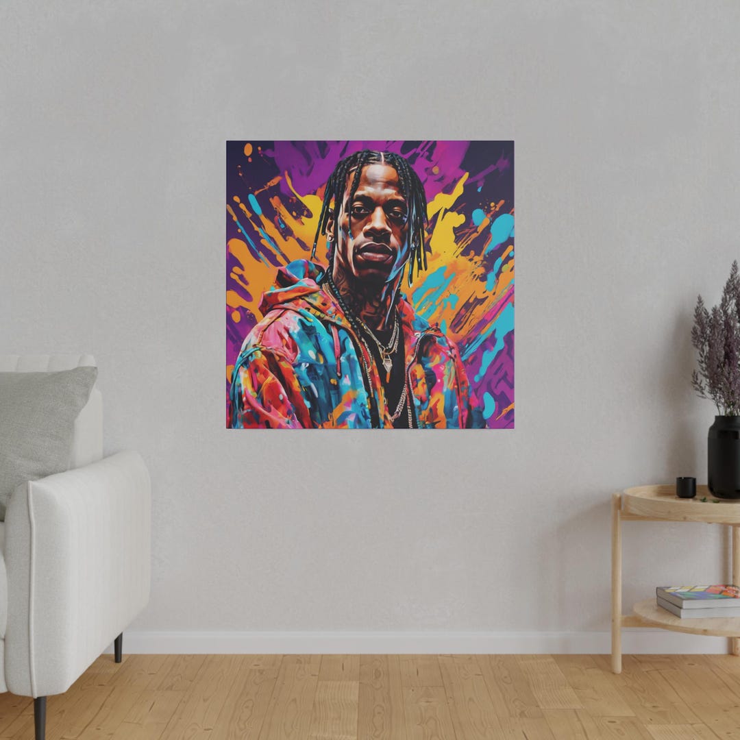 Travis Scott Wall Art Poster, Travis Scott Matte Canvas Stretched ...
