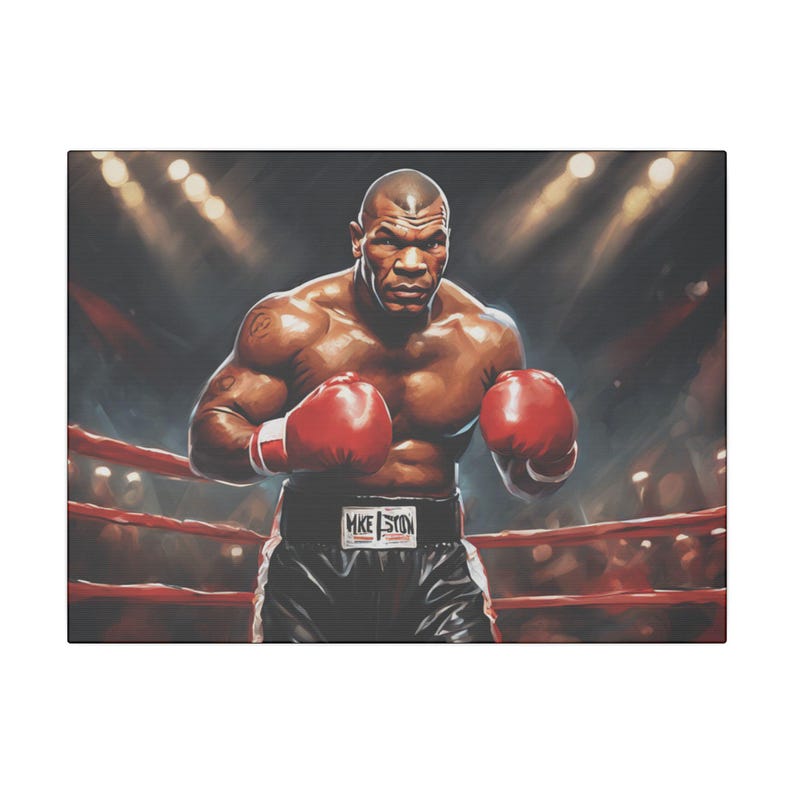 Canvas Art, Mike Tyson Wall Art Decor Print, Stretched Canvas, Boxing ...
