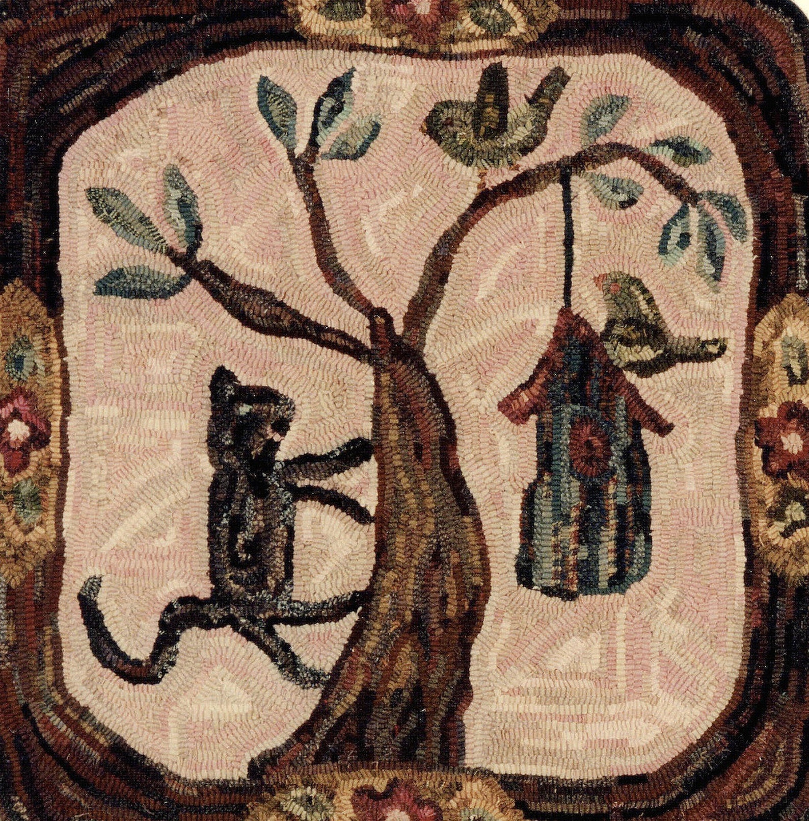 Curious Cat Rug Hooking PATTERN ONLY on Bleach Primitive Linen//animal ...