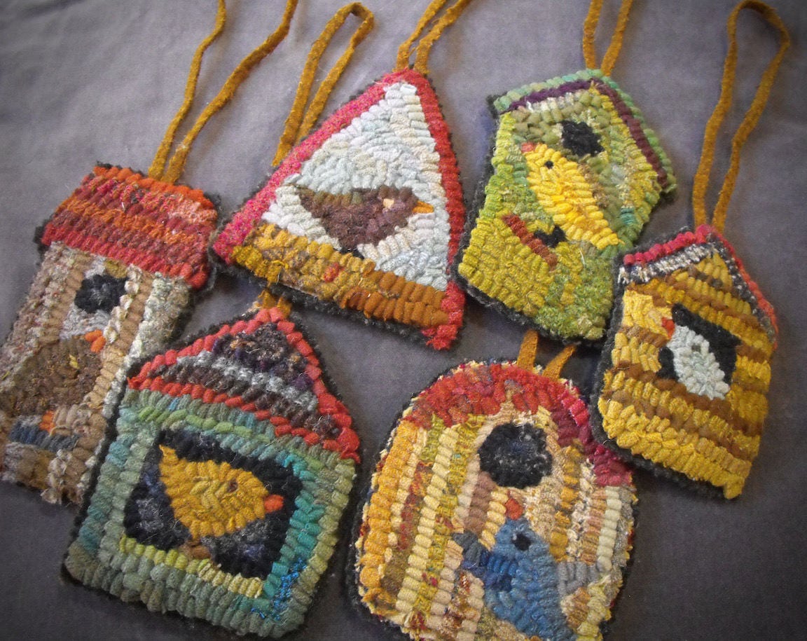 Birdhouse Patterns Pdfs for Rug Hooking and Punchneedle//birds in ...