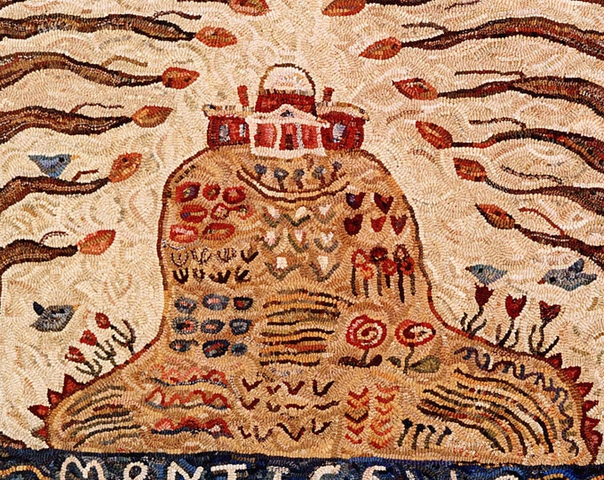 House and Trees Floral//fruitlands Rug Hooking PATTERN ONLY on Linen ...