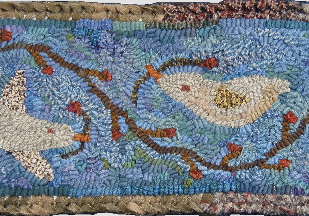 Birds and Bittersweet Rug Hooking Pattern on Linen - Etsy