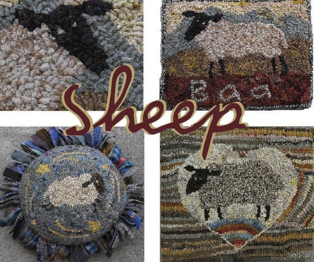 Sheep PAPER Pattern Set//rug Hooking//punchneedle Embroidery//primitive ...