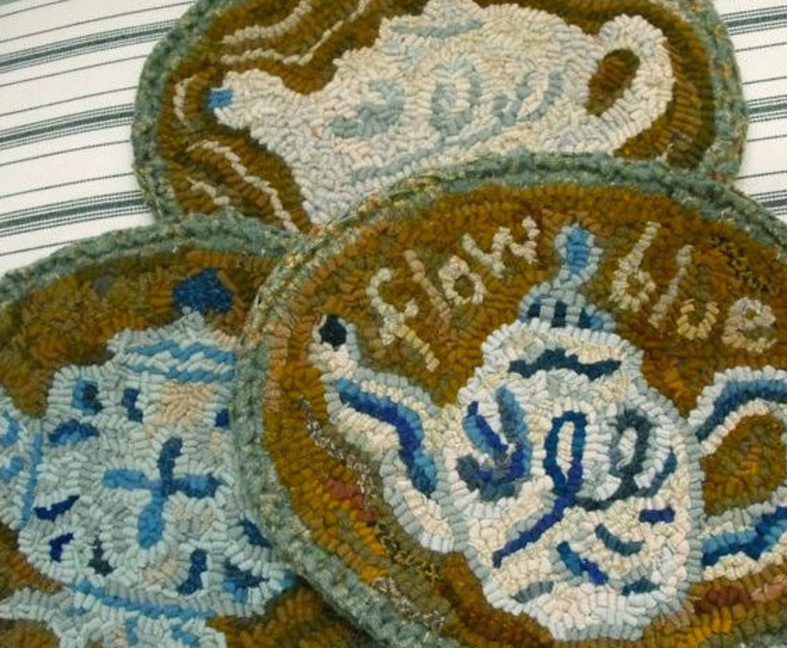 Flow Blue Teapots PDF Pattern Set for Rug Hooking | Etsy