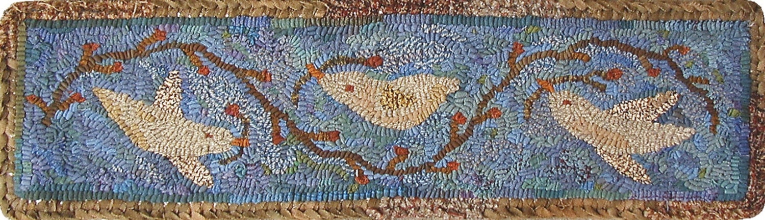 Birds and Bittersweet Rug Hooking Pattern on Linen - Etsy