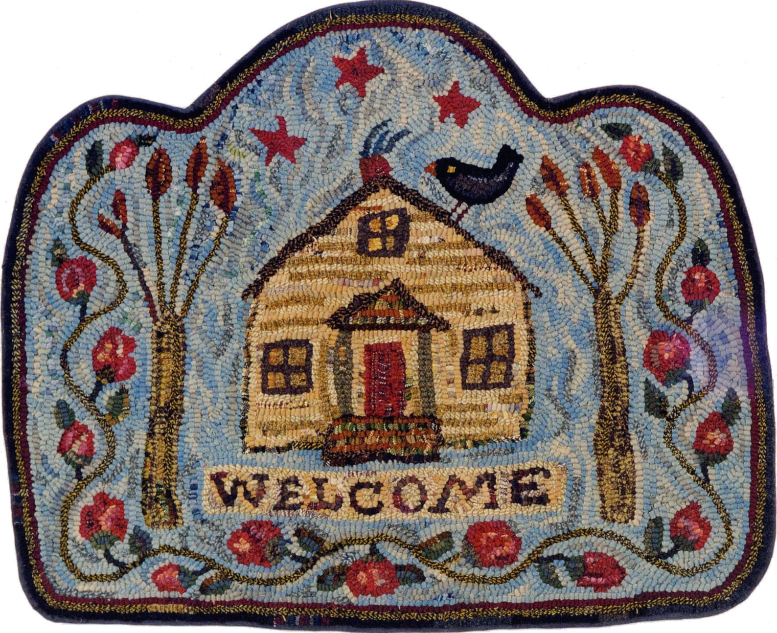 A Welcome Rug Rug Hooking PATTERN ONLY Printed on Linen by Karen Kahle ...