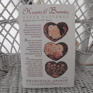 Bunny Hearts PDF Instant Download Pattern Set for Rug Hooking - Etsy