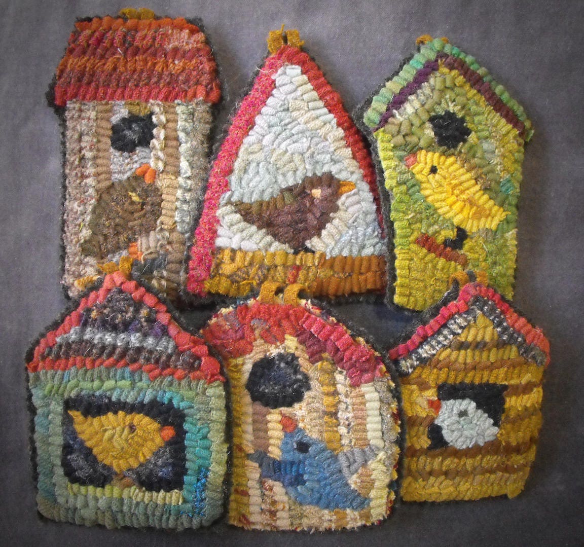 Birdhouse Patterns Pdfs for Rug Hooking and Punchneedle//birds in ...
