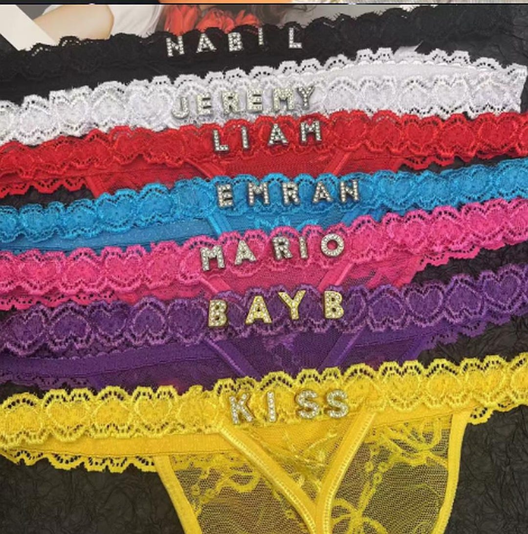 Personalized Name Thong, Custom Thong With Name, Lace Thong, Name G ...