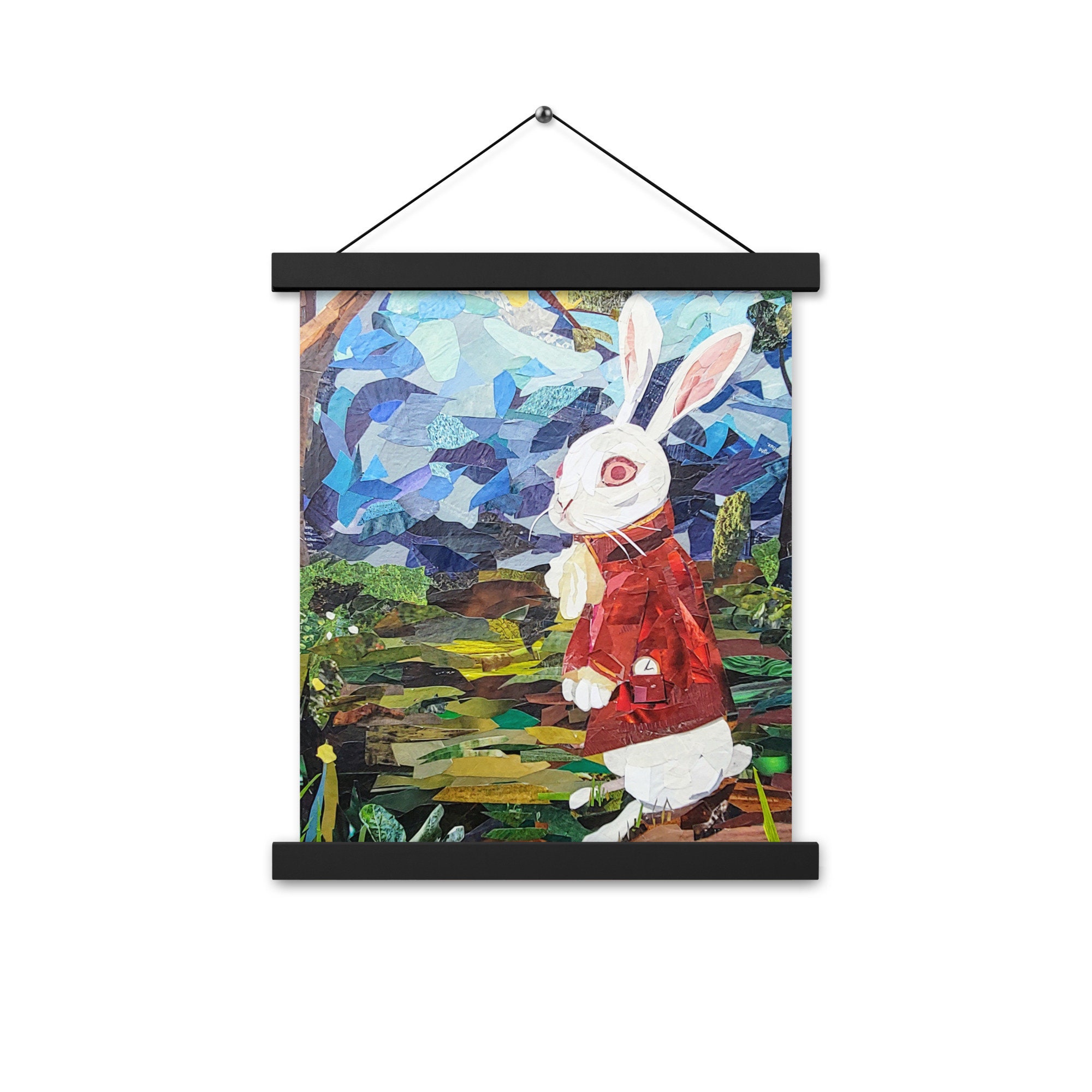 White Rabbit Poster With Hangers - Etsy