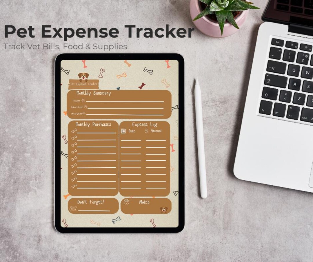 Pet Expense Tracker Printable PDF | Monthly Pet Budget Planner | Track ...