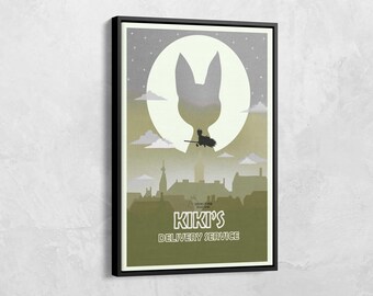 Kiki's Delivery Service Canvas Poster, Studio Ghibli Print Wall Art ...
