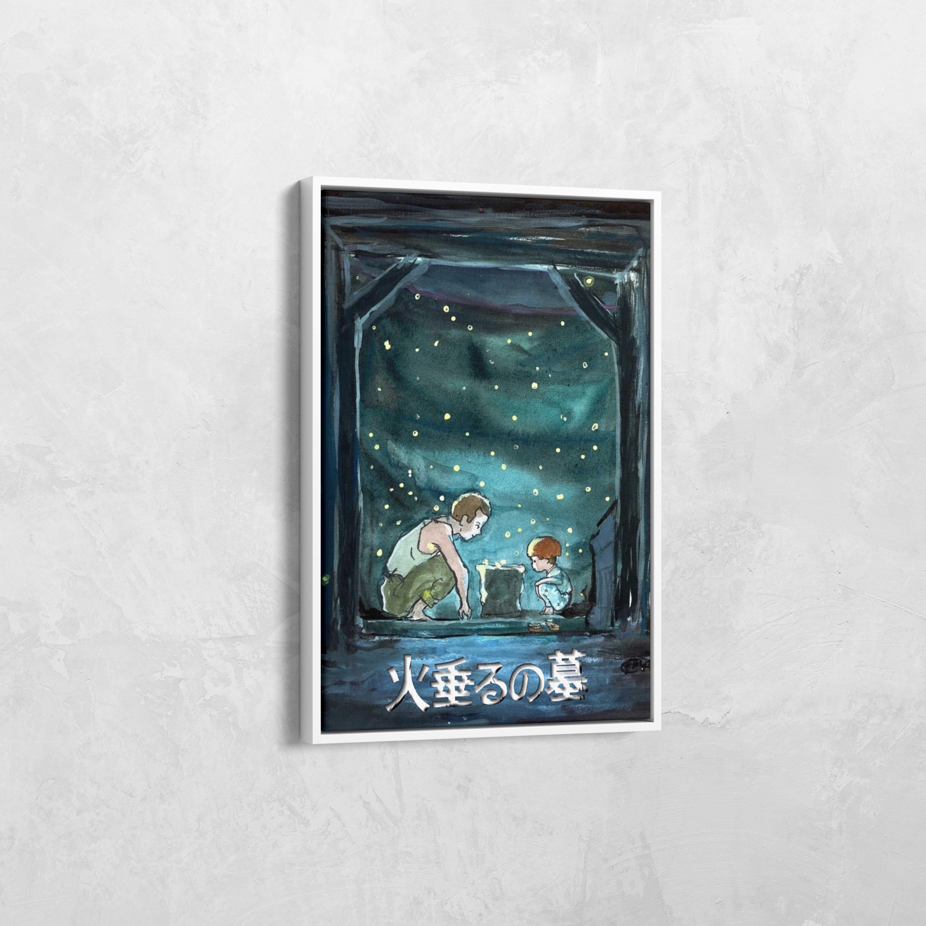 Grave of the Fireflies Canvas Poster, Studio Ghibli Wall Art, Japanese ...