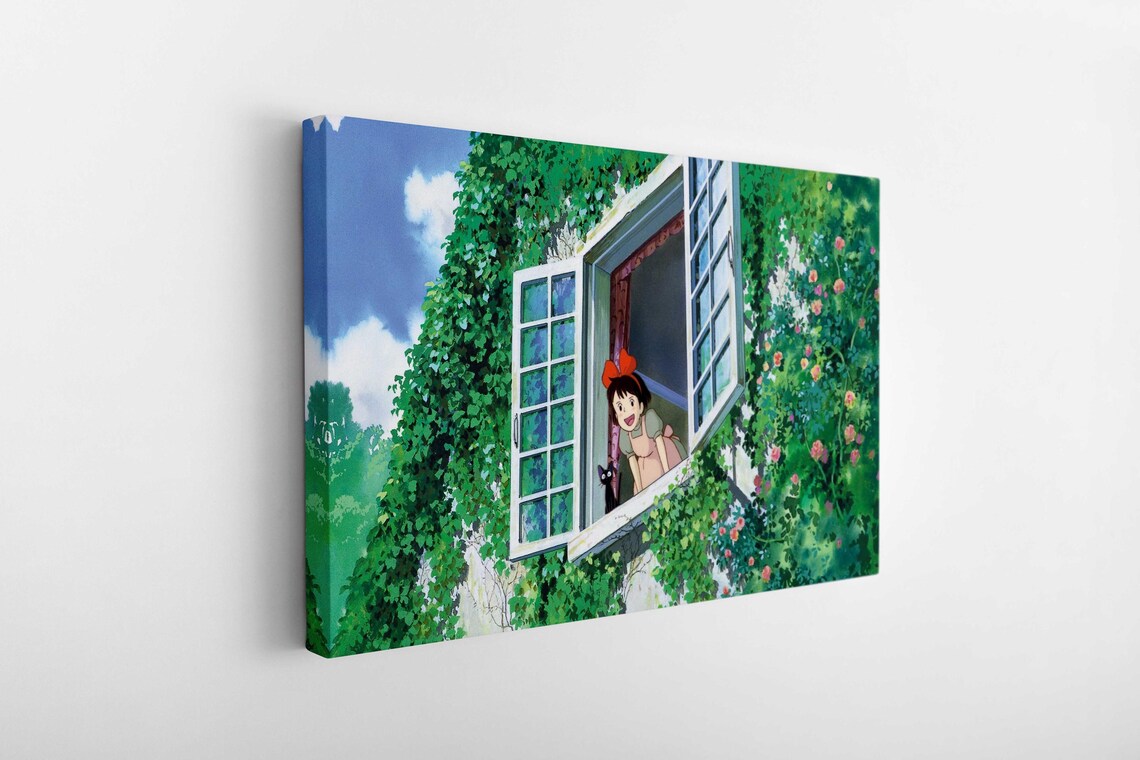 Kiki's Delivery Service Canvas Poster, Studio Ghibli Print Wall Art ...