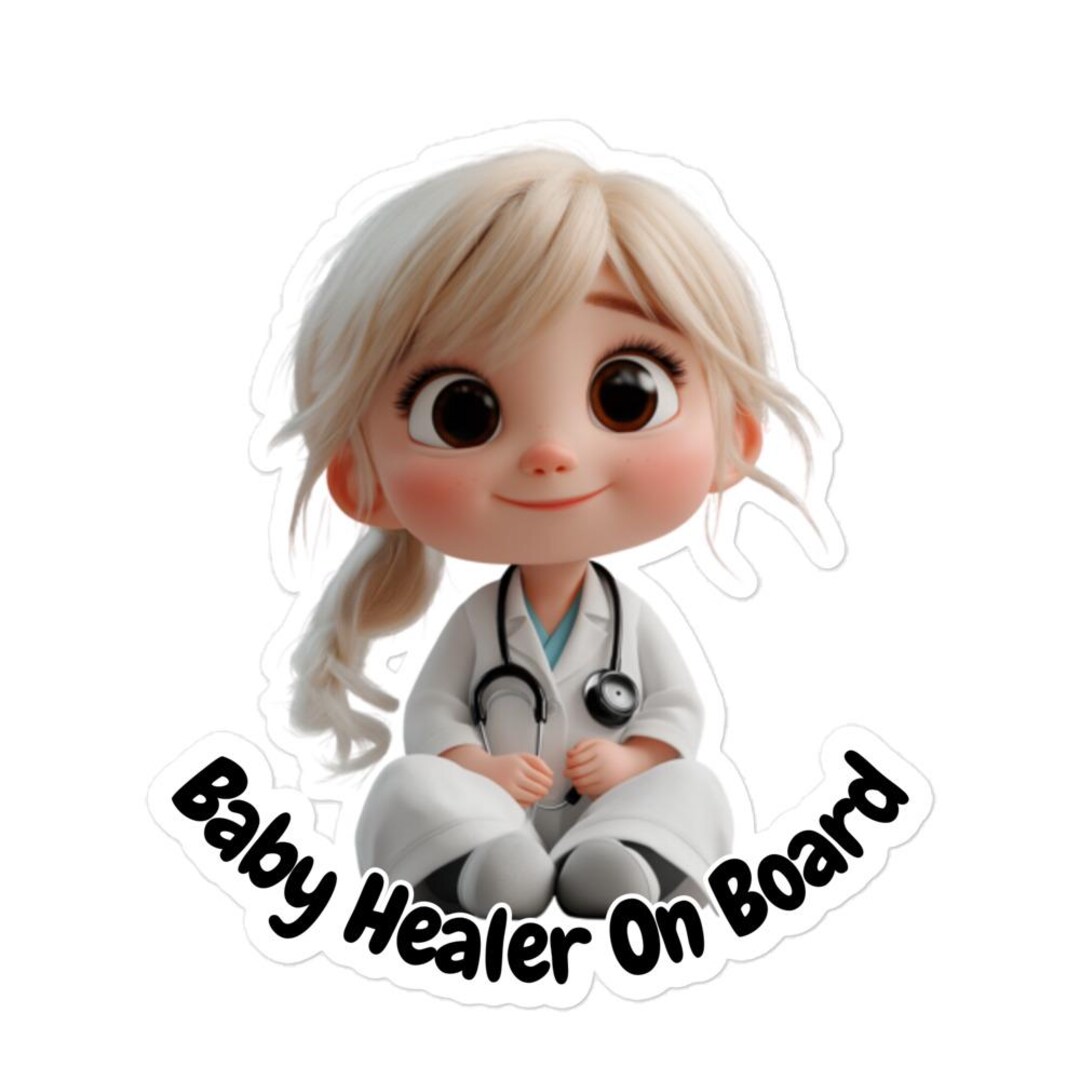 Cute Doctor on Board Car Sticker – Cute Baby Doctor Decal, Funny ...