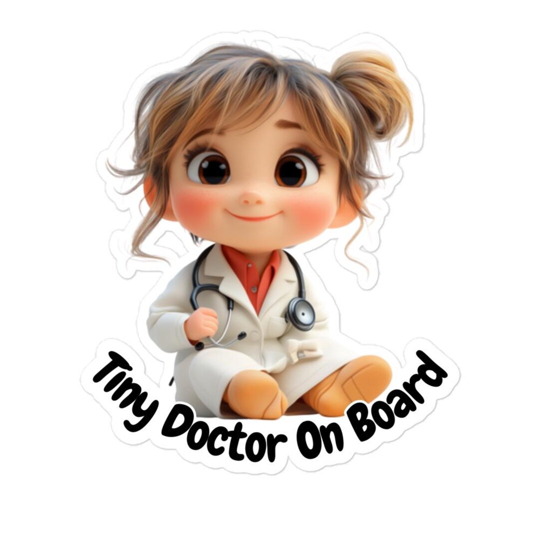 Cute Doctor on Board Car Sticker – Cute Baby Doctor Decal, Funny ...