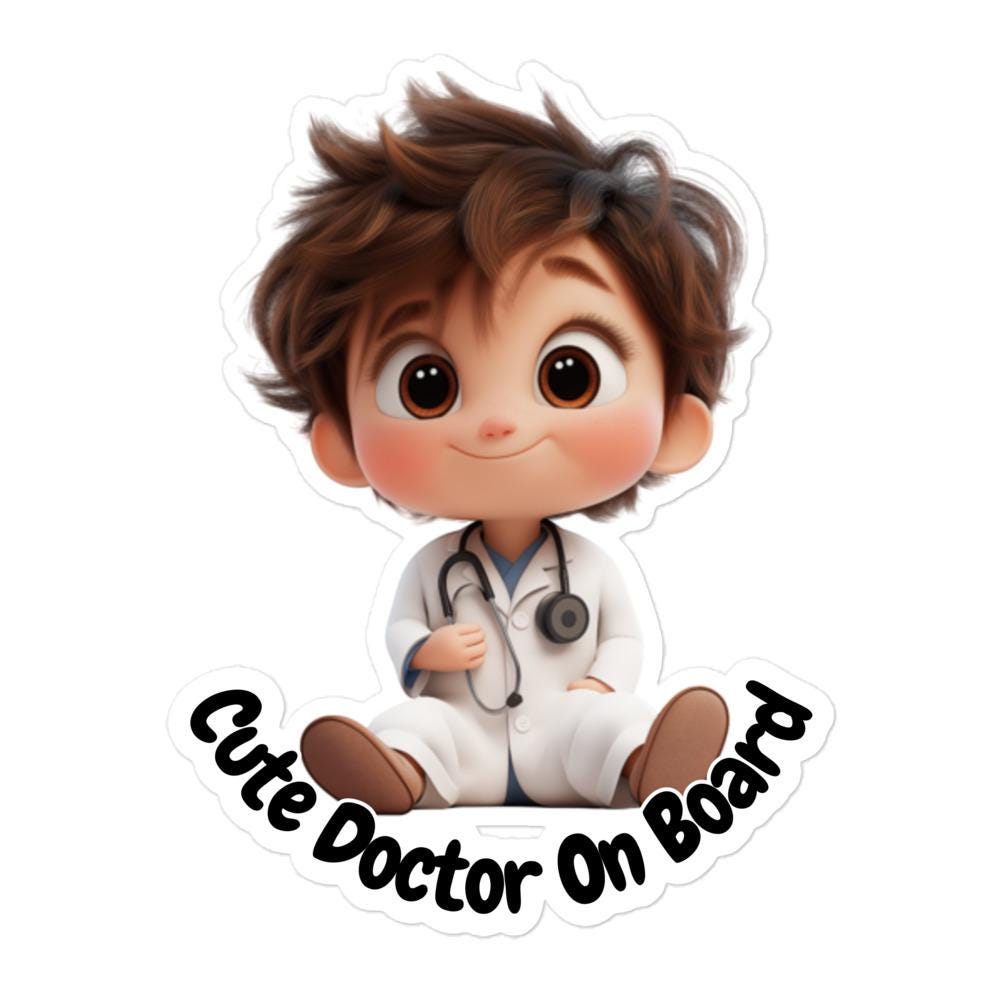 Lil’ Doctor on Board Car Sticker – Cute Baby Doctor Decal, Funny ...