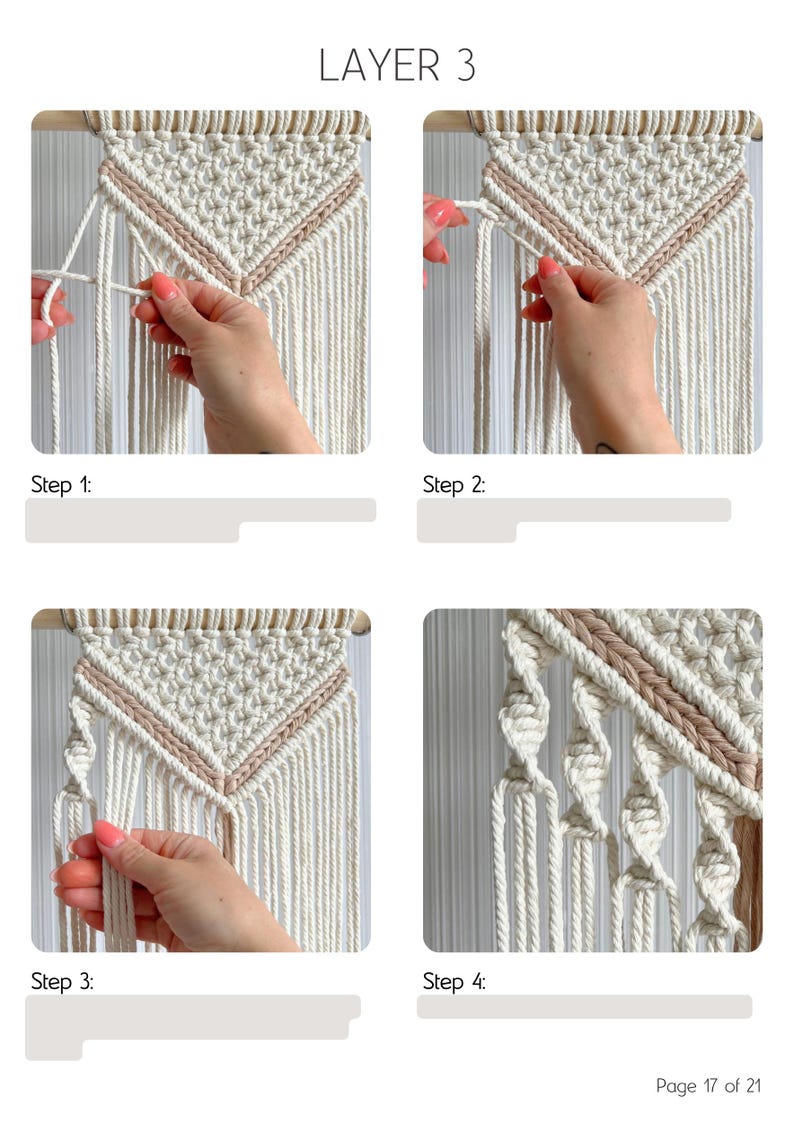 Macrame DIY Kit: Beginner Geometric Wall Hanging With Images (PDF ...