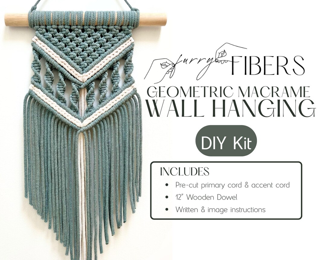 Macrame DIY Kit: Beginner Geometric Wall Hanging With Images (PDF ...
