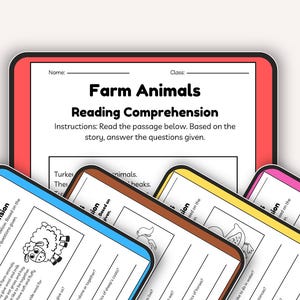 Farm Animal Reading Comprehension: English Learning Game (digital PDF ...