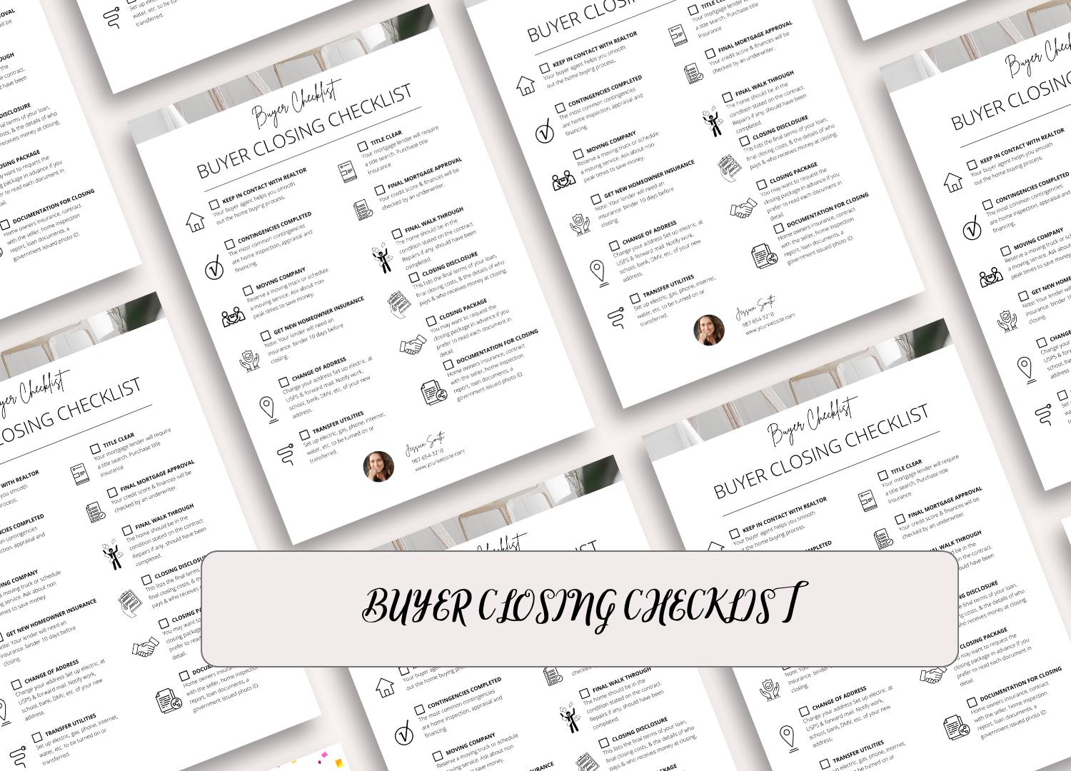 Buyer Closing Checklist for Home Purchase, Real Estate Closing ...