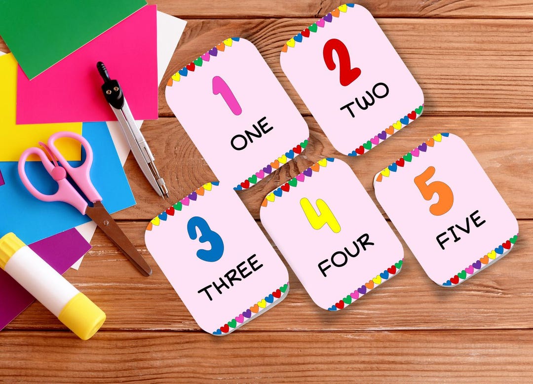 Educational Kids Flash Card Numbers, Math Learning Tool, Preschool ...