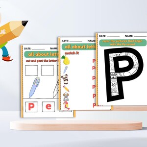 Letter P Alphabet Worksheets for Kids, Learning Activity Sheets ...