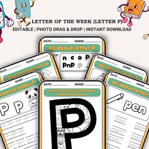Letter P Alphabet Worksheets for Kids, Learning Activity Sheets ...