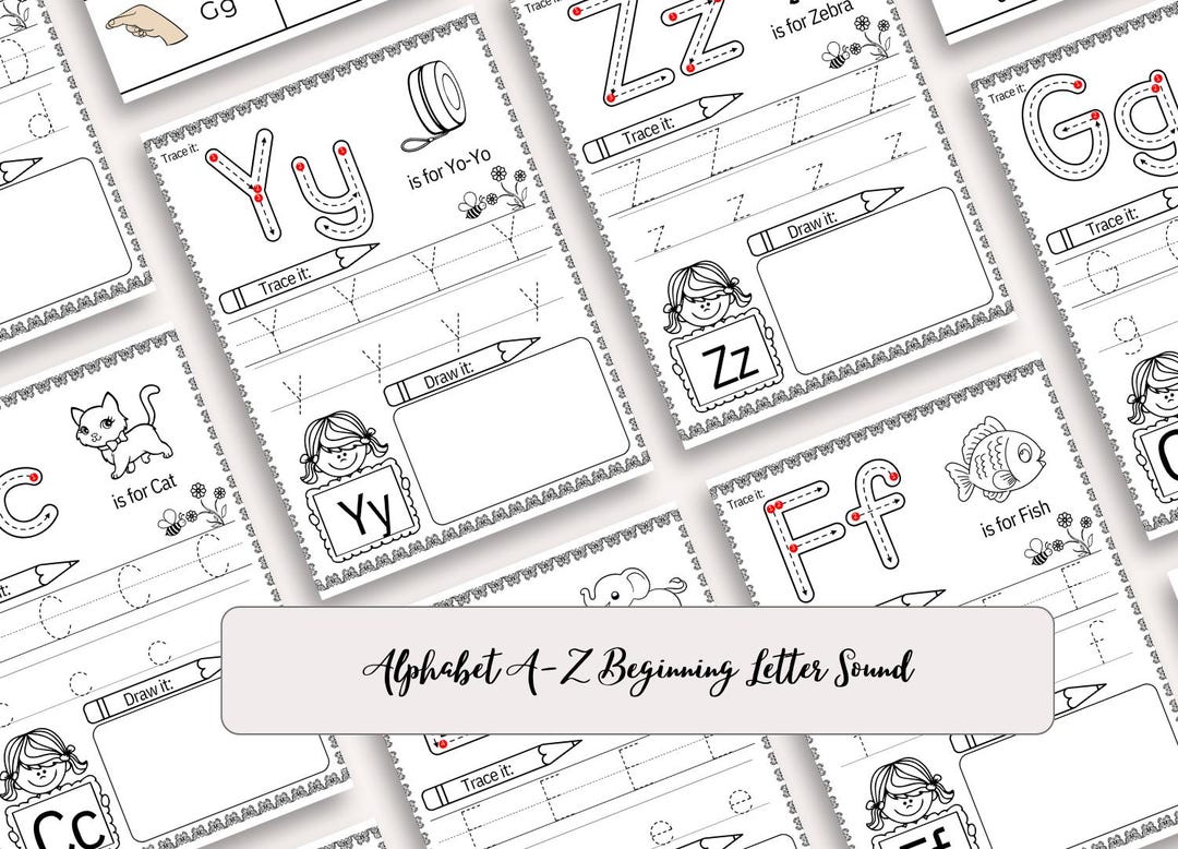 Alphabet A-Z Letter Sound Tracing Set, Educational Learning Kit ...