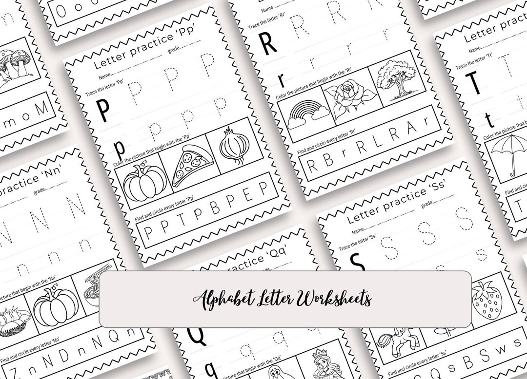 Alphabet Letter Worksheets: Phonics Learning Kit (digital PDF) - Etsy