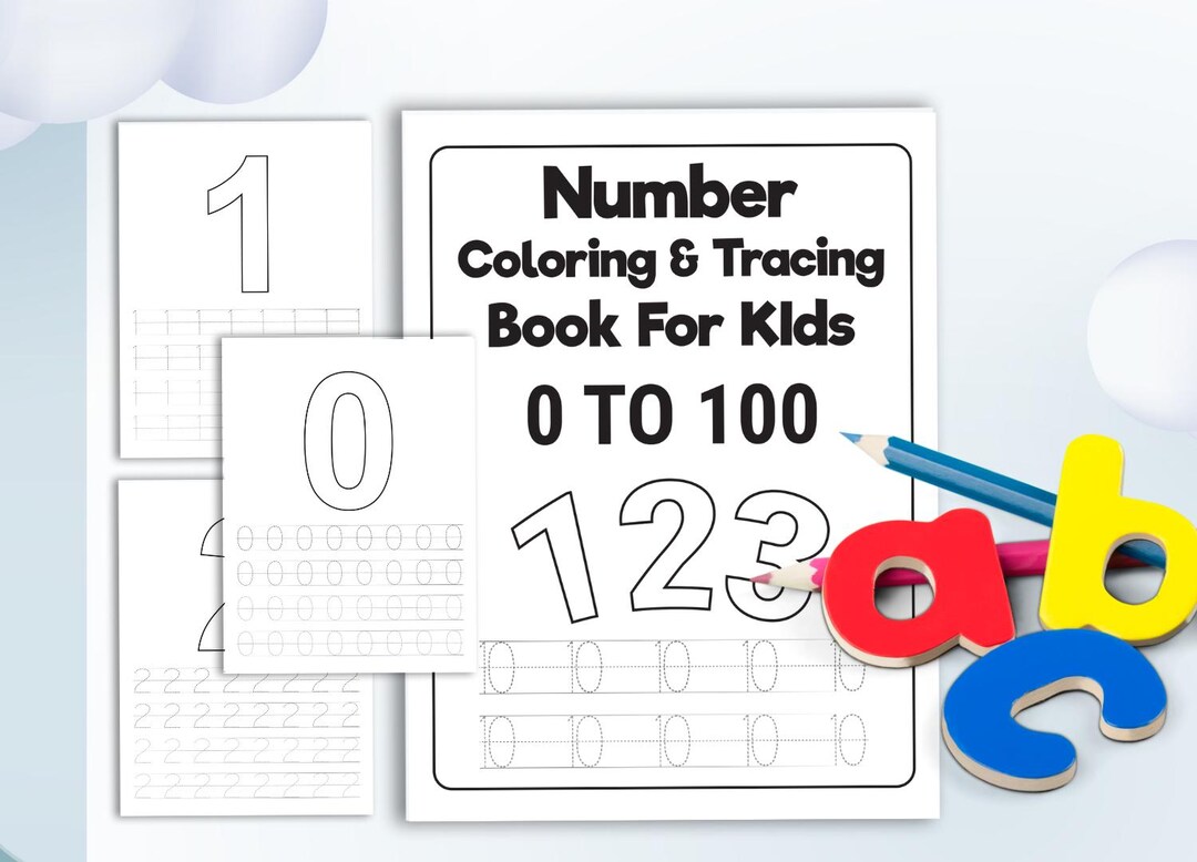Number Coloring & Tracing Book for Kids: Educational Workbook (digital ...