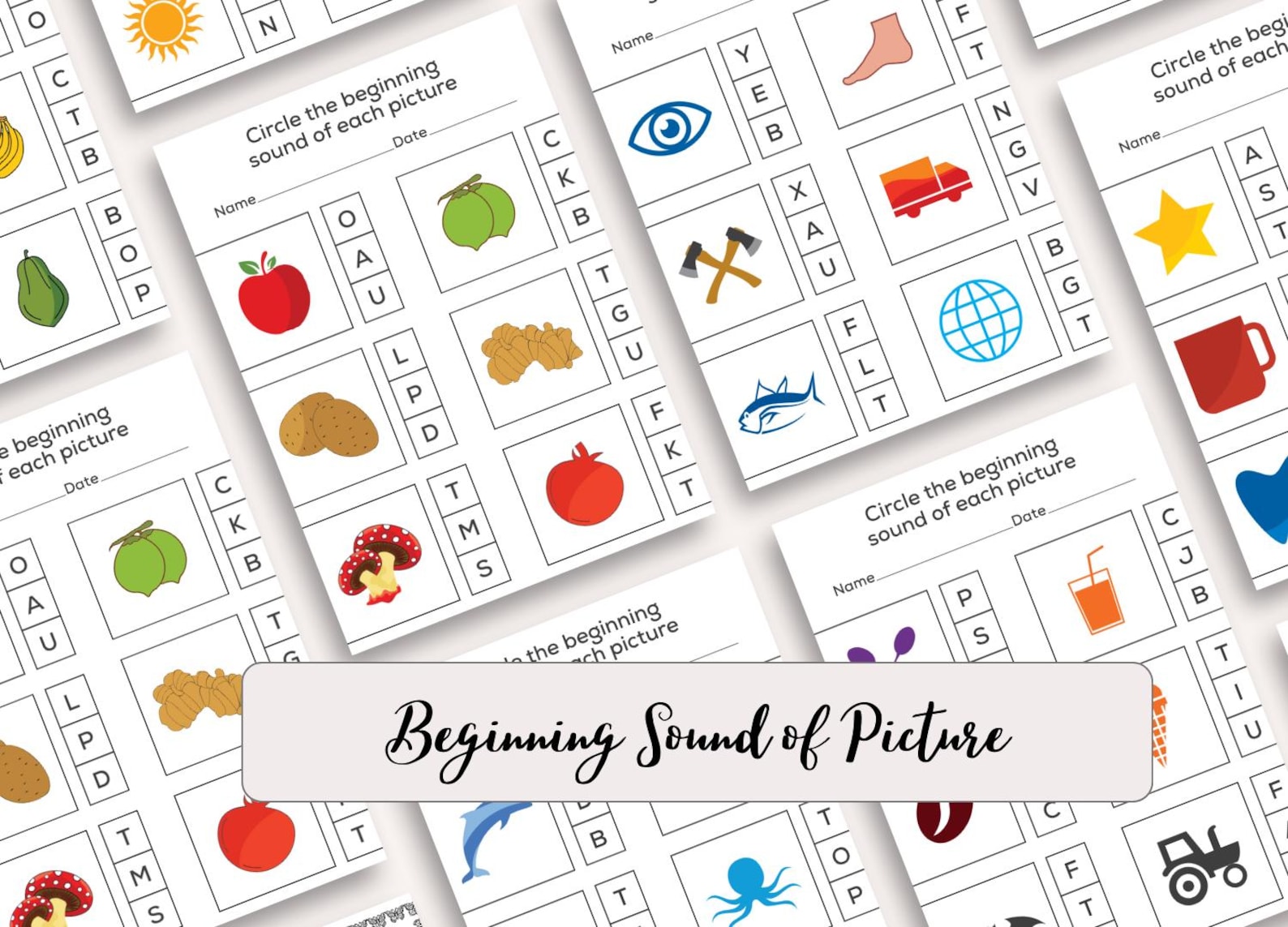 Beginning Sound, Picture Sound Matching Game, Letter Identification ...